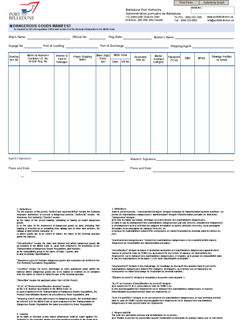 Dangerous Goods Manifest Guide | PDF | Dangerous Goods | Transport