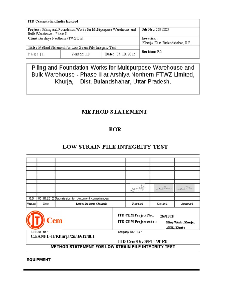 MS Pile Integrity Test 08 10 2012 | Software | Electrical Engineering