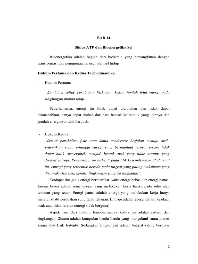 Siklus ATP dan Bioenergetika Sel | PDF