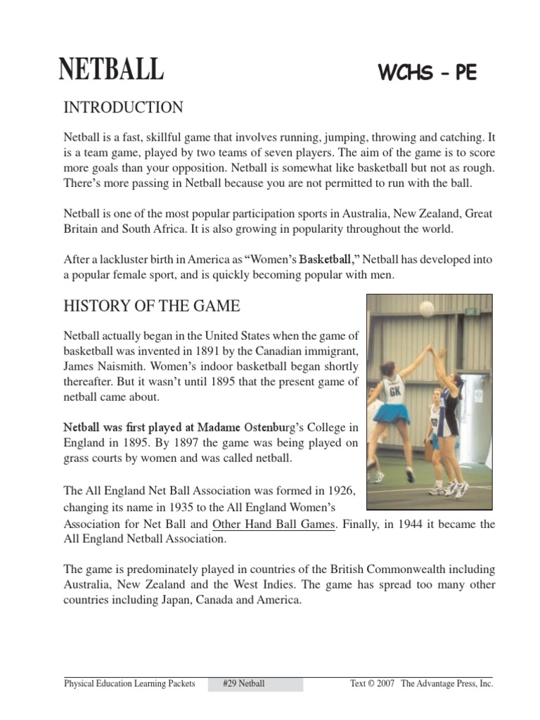 Netball Information | PDF | Sports | Team Sports