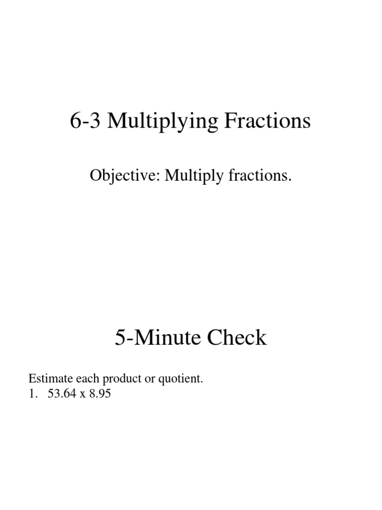 Pre Algebra Lesson 6 3 | PDF | Fraction (Mathematics) | Numbers