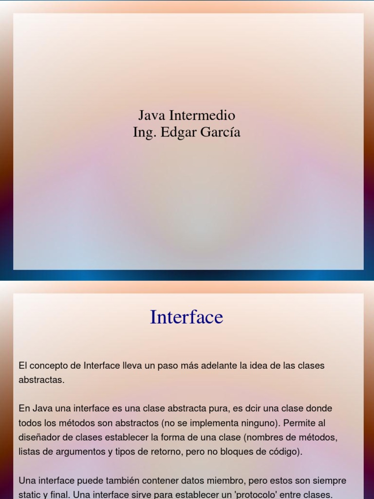 Interfaces en Java: Conceptos y Ejemplos | PDF | C ++ | Java (lenguaje de programación)
