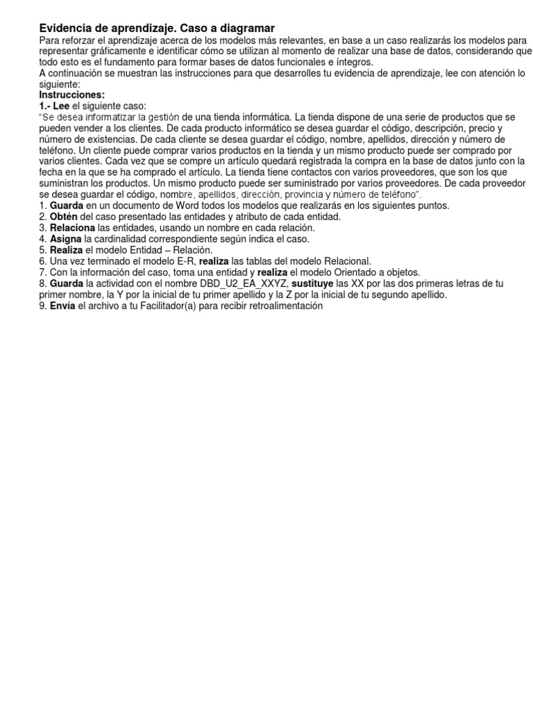 Modelado de Base de Datos para Tienda | PDF