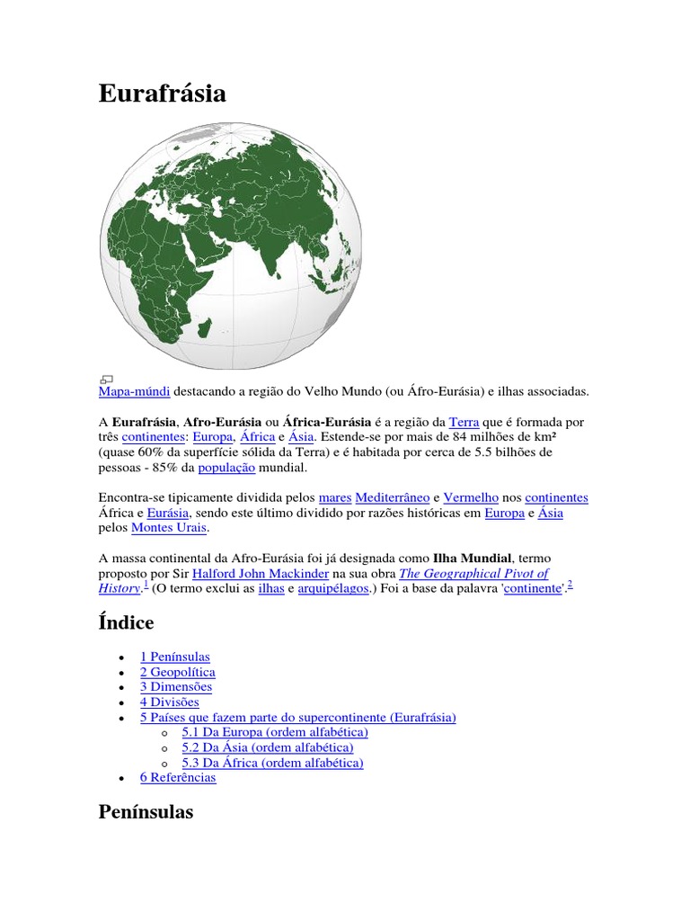 Eurafrásia | PDF | Eurafrásia | Geografia