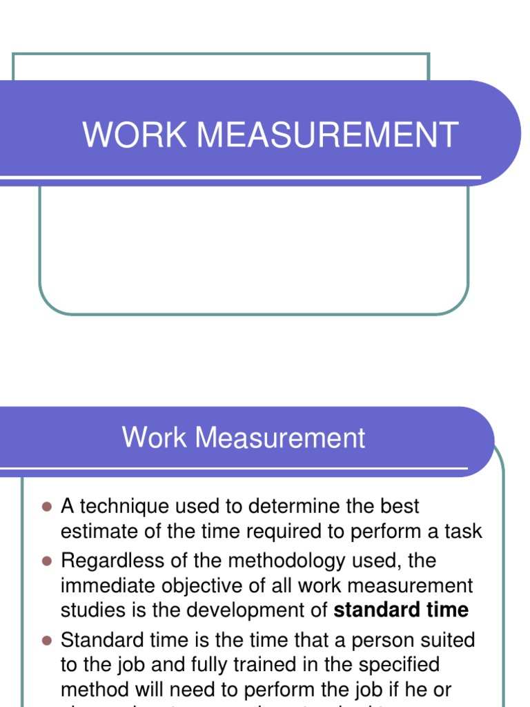 Work Measurement Techniques Explained | PDF | Standard Deviation ...