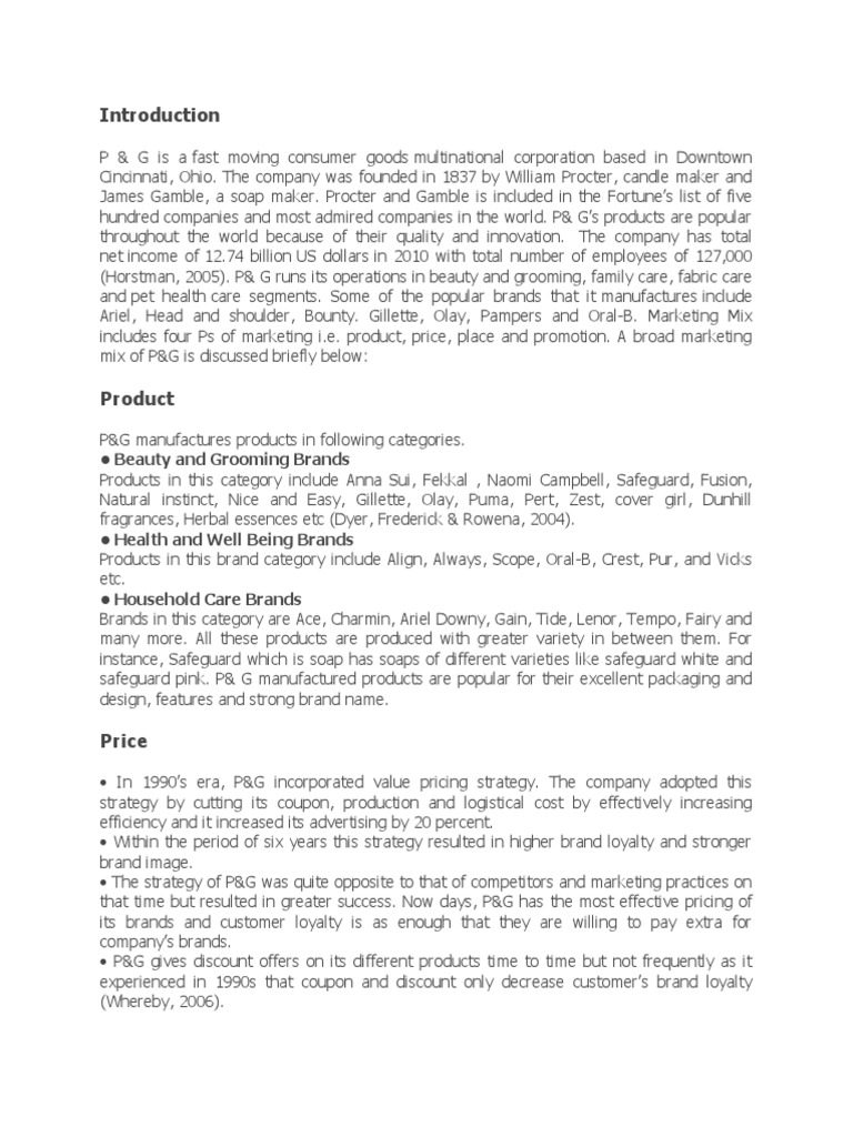 Marketing Mix 4ps PNG | PDF | Procter & Gamble | Promotion (Marketing)