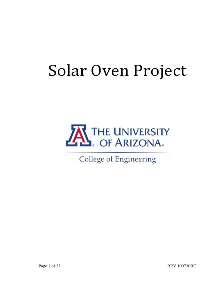 Solar Oven Project | PDF | Infrared | Heat Transfer