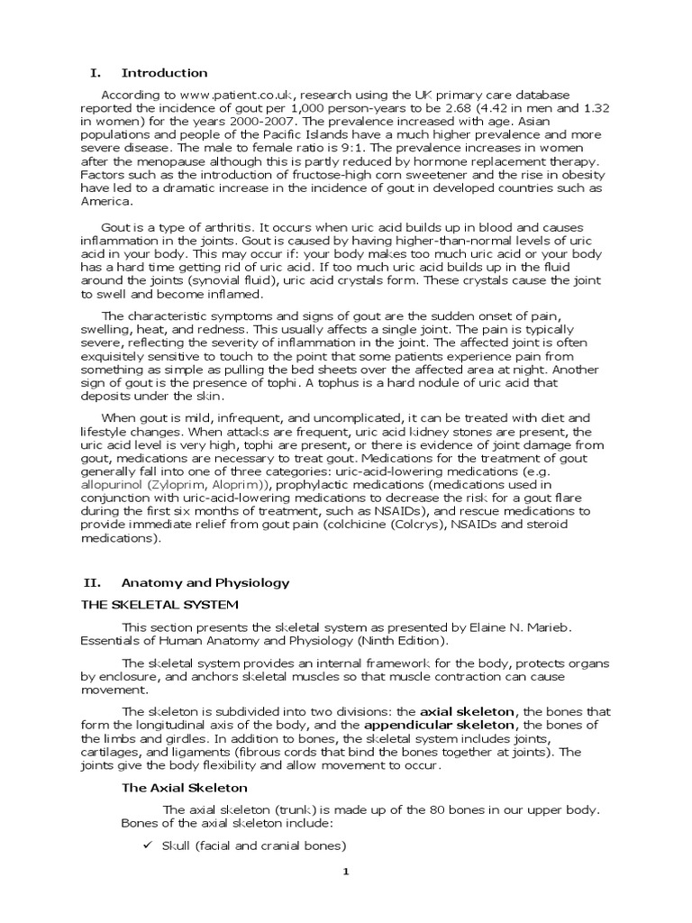 Case Study in Gout | PDF | Gout | Skeleton