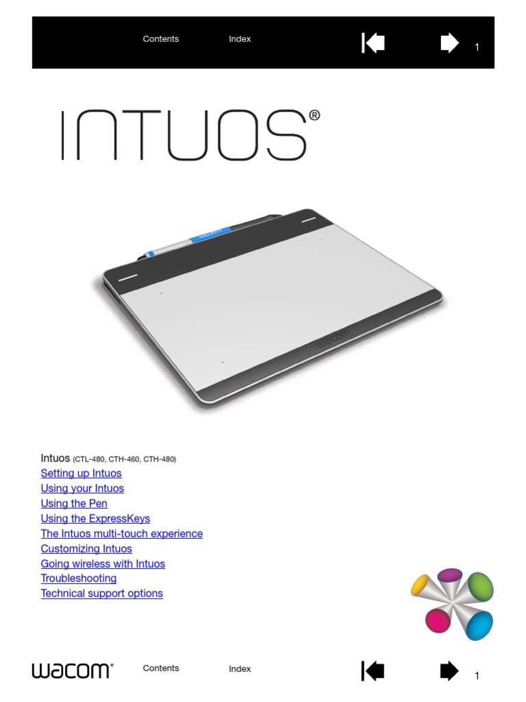 WACOM Intuous CTH-680 Manual | PDF | Menu (Computing) | Tablet Computer