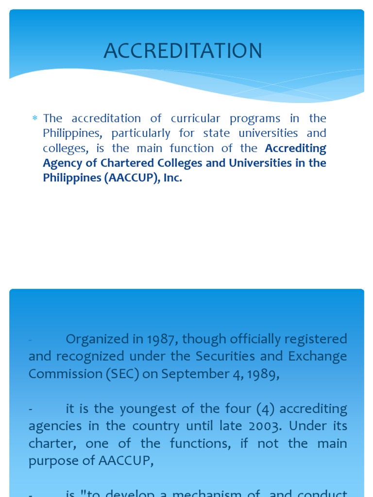 Accreditation | PDF | College | Quality Of Life