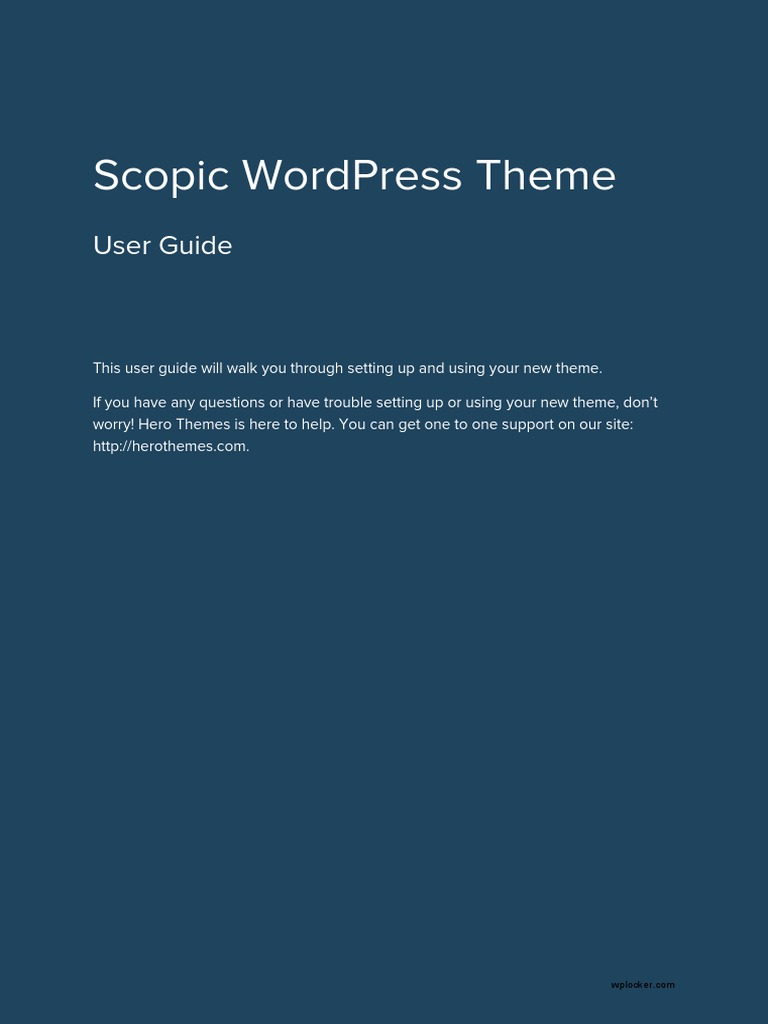 Scopic Documentation | Download Free PDF | Word Press | Menu (Computing)