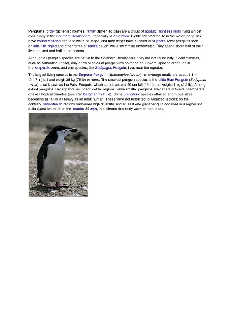 Overview of Penguin Species and Habitat | PDF