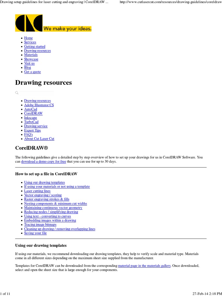 Drawing Setup Guidelines For Laser Cutting and Engraving - CorelDRAW ...