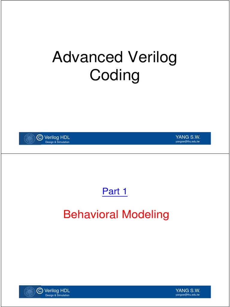 Advanced Verilog Coding | Download Free PDF | Logic Synthesis ... Advanced Verilog Coding | Download Free PDF | Logic Synthesis ...