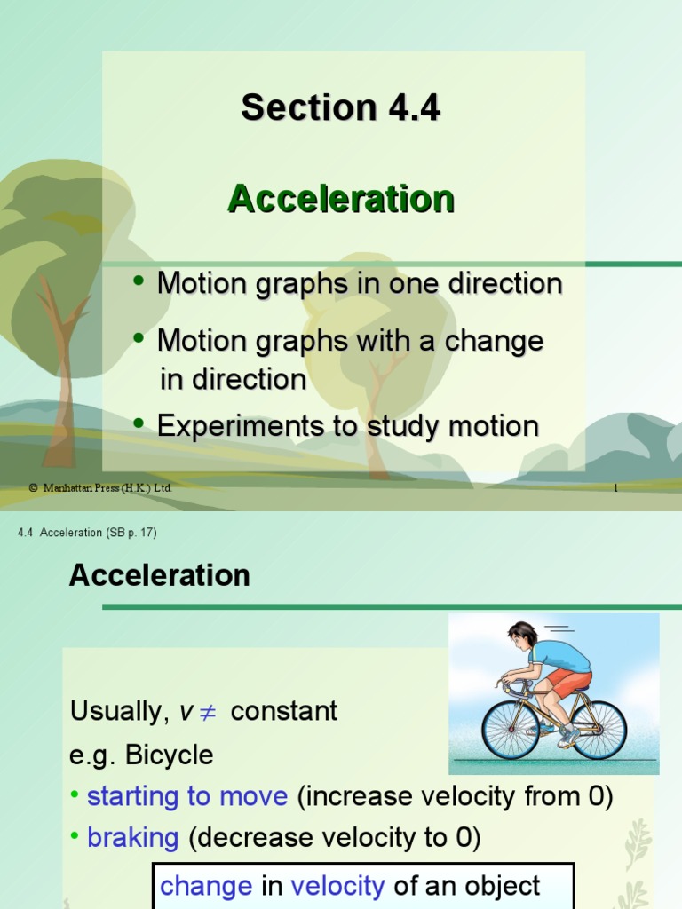 Section 4.4 Acceleration | PDF