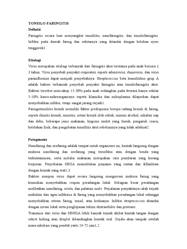 TONSILO FARINGITIS Akut | PDF | Pengembangan Diri | Kesehatan Holistik