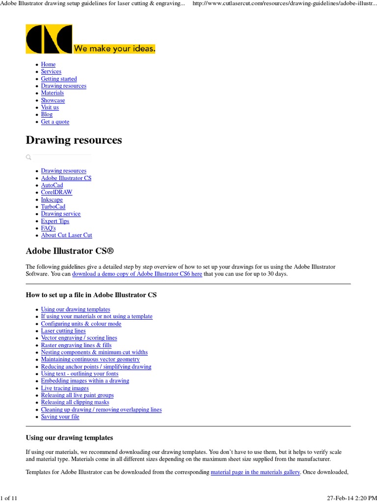 Adobe Illustrator Drawing Setup Guidelines For Laser Cutting ...