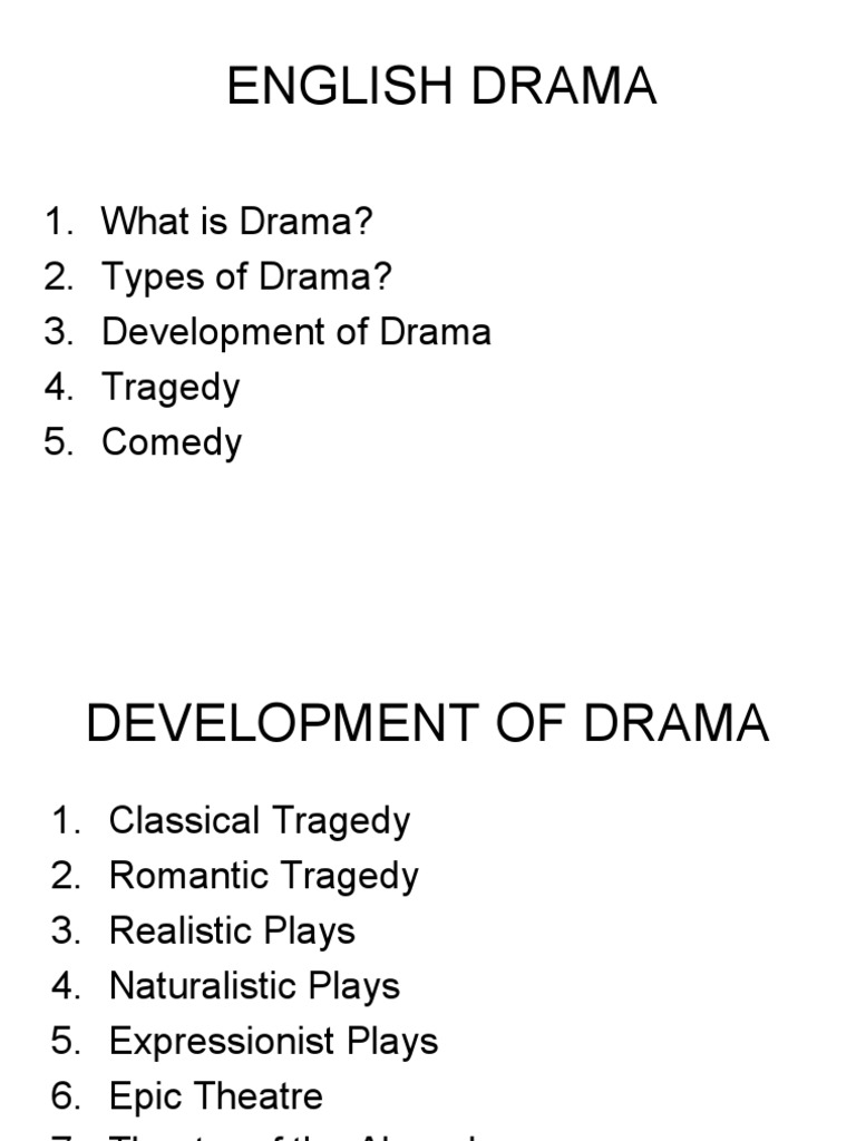 English Drama Tragedy