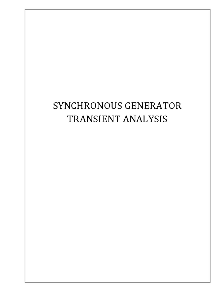 Synchronous Generator Transient Analysis | PDF | Steady State | Electrical Network