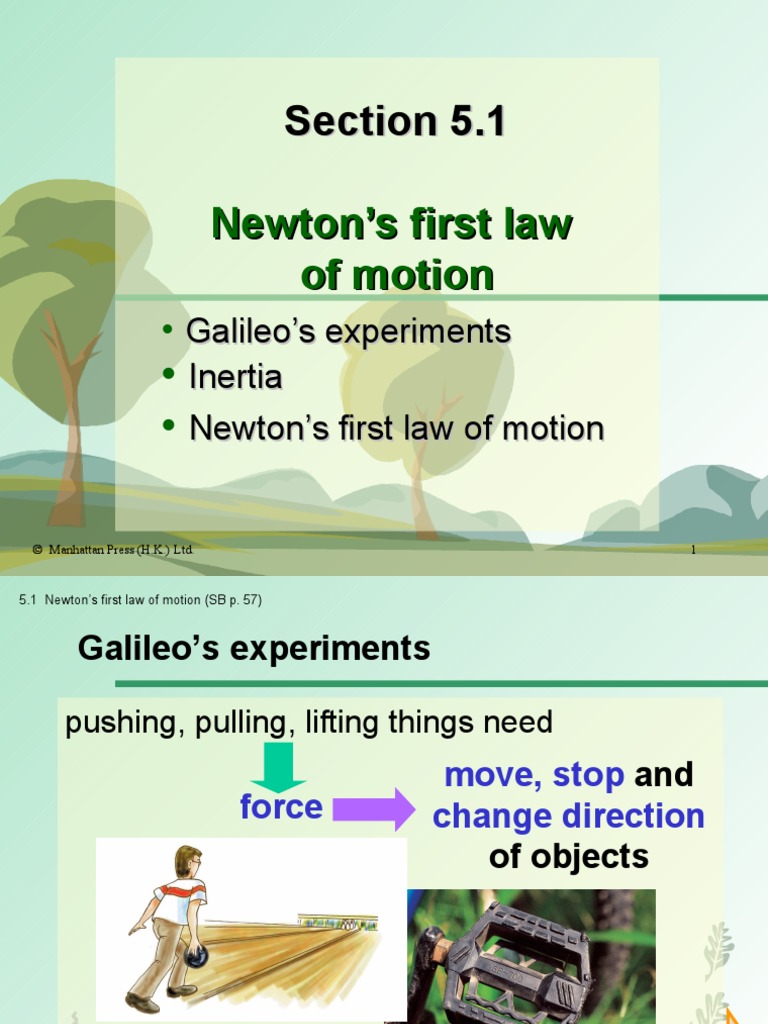Section 5.1 Newton's First Law of Motion | PDF | Newton's Laws Of ...