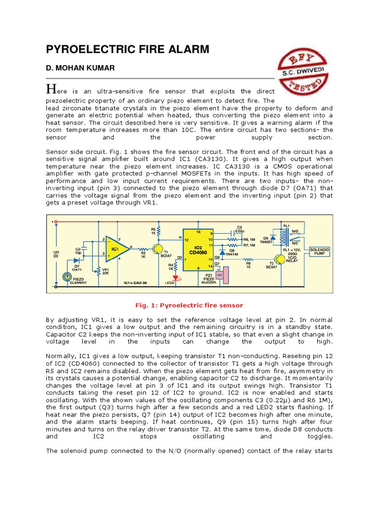 Ultra-Sensitive Pyroelectric Fire Alarm Using a Piezoelectric Sensor ...