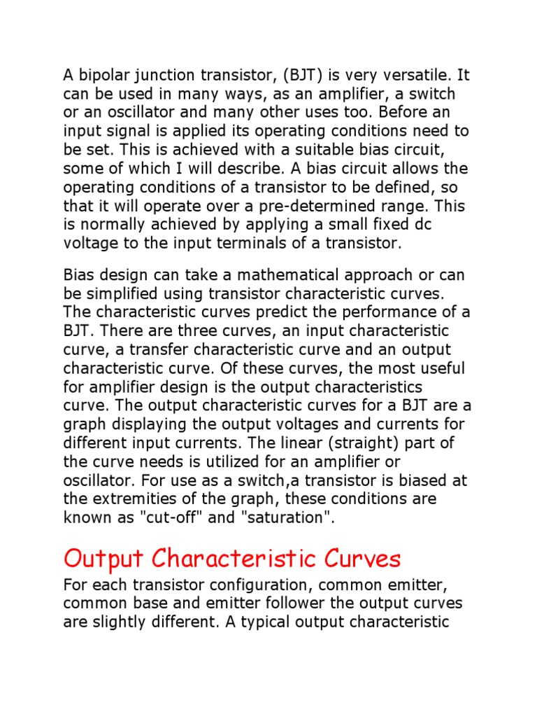 BJT Amplifier Biasing Techniques | PDF | Amplifier | Bipolar Junction ...