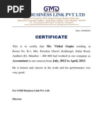Civil Engineer Experience Certificate Format 1 | PDF
