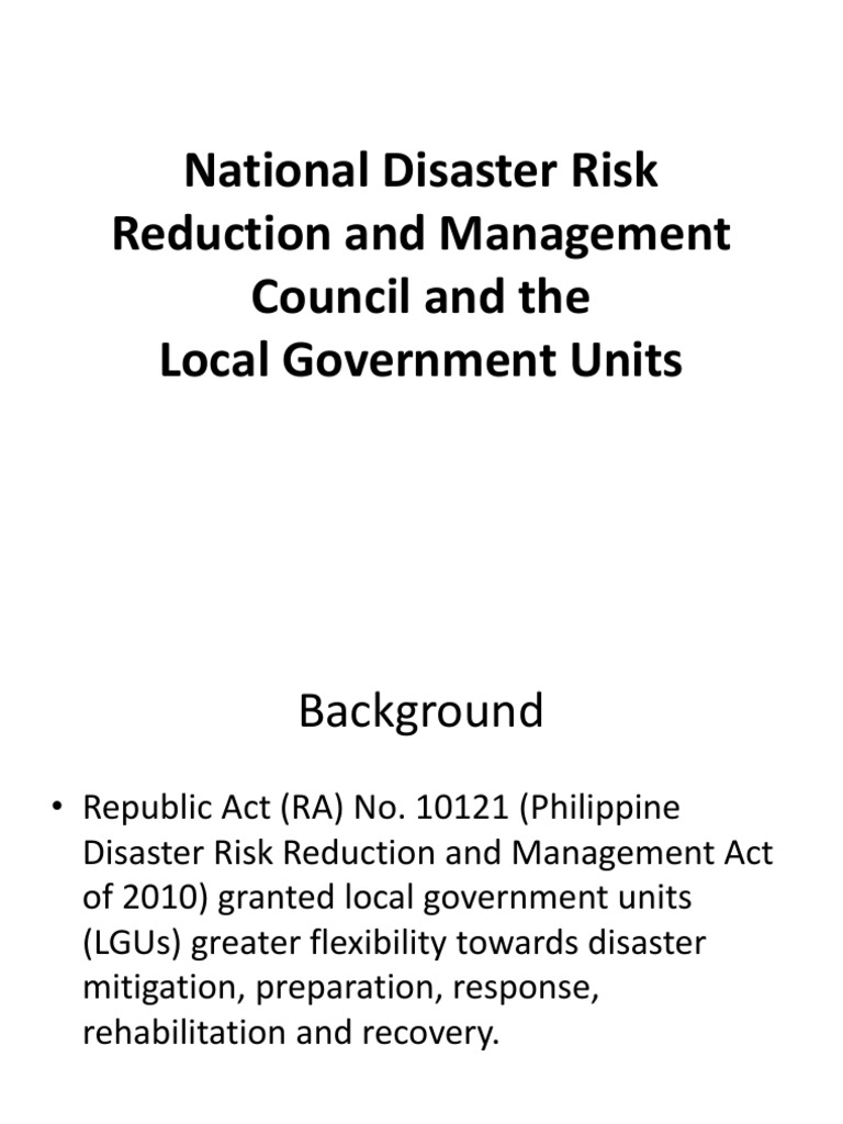NDRRMC Lgu | PDF | Emergency Management | Disaster Risk Reduction