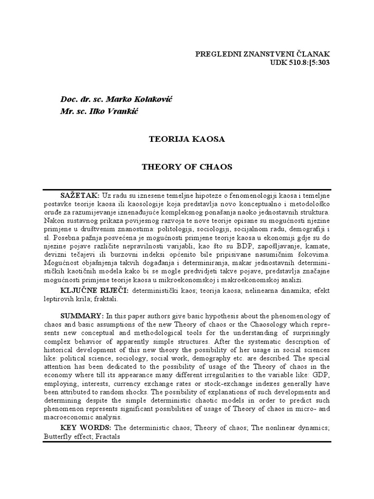 Teorija Kaosa | PDF
