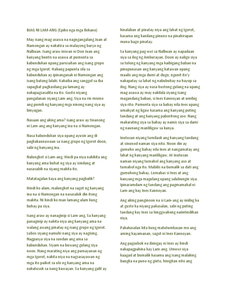 Biag Ni Lam Ang | PDF