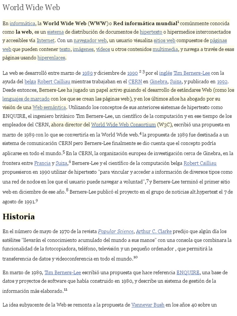 World Wide Web - Wikipedia, La Enciclopedia Libre | PDF | Localizador ...