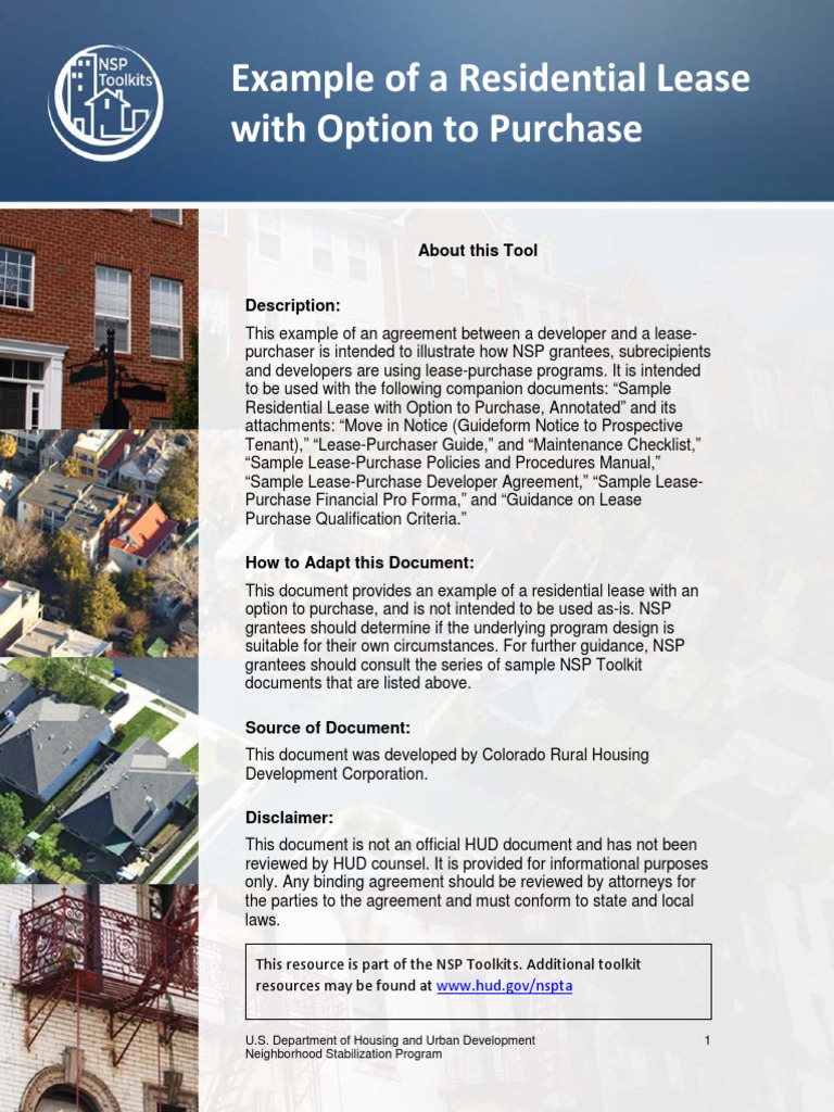 Residential Lease with Purchase Option | PDF | Leasehold Estate | Landlord