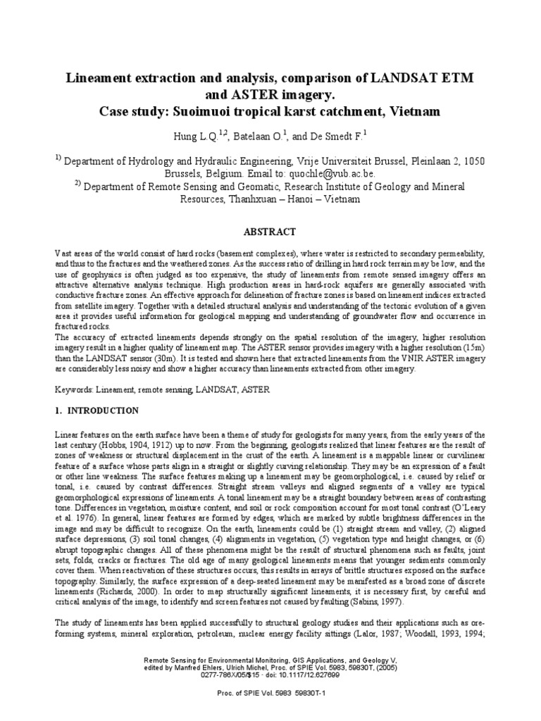 Lineament Density From Landsat | PDF | Geology | Map