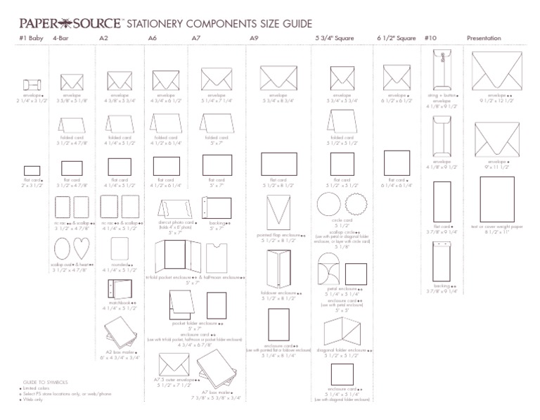 Stationery Components Size Guide | PDF | Envelope | Stationery