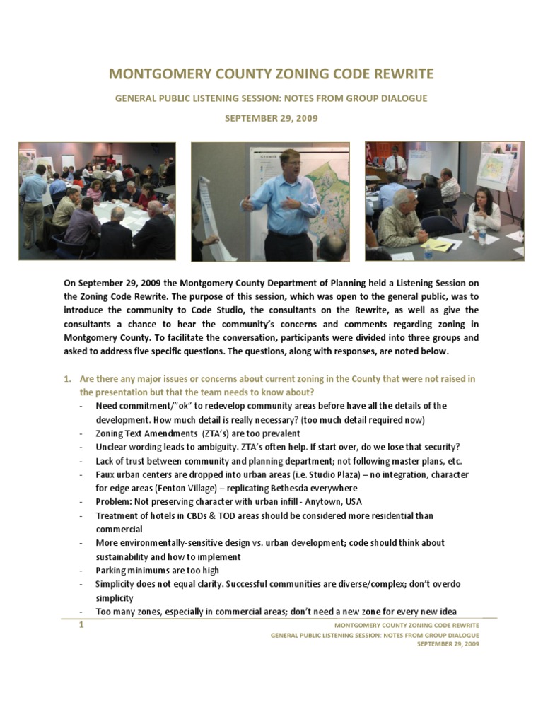 Montgomery County Zoning Code Rewrite | PDF