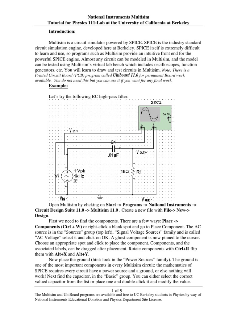 Multisim Tutorial 2 | PDF | Spice | Electronic Circuits