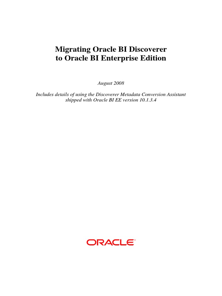 Discoverer Metadata Conversion Assistant | PDF | Metadata | Oracle Database