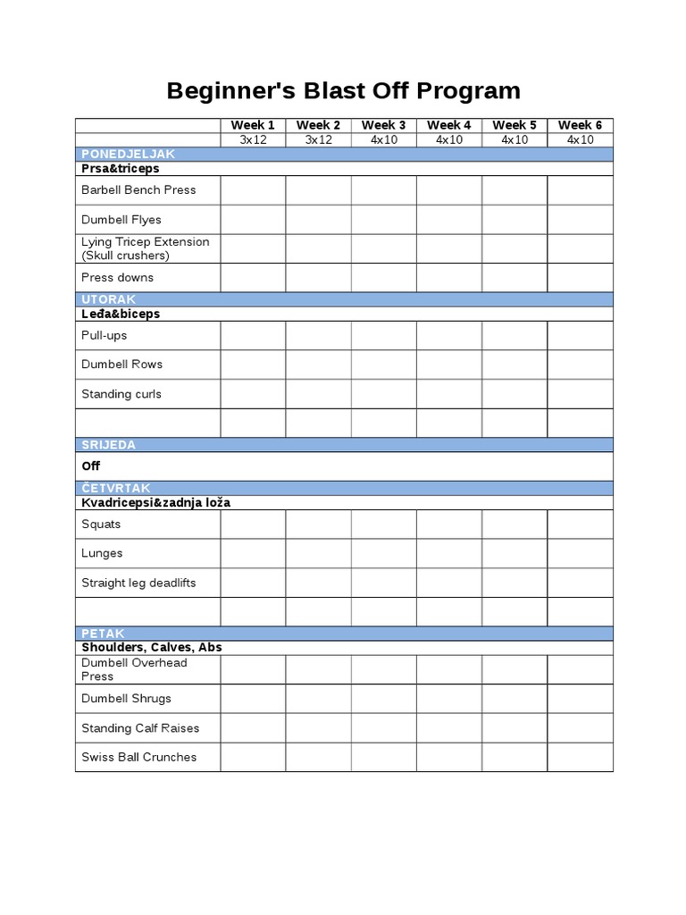 Beginners Blast Off Sheet 2011 | PDF