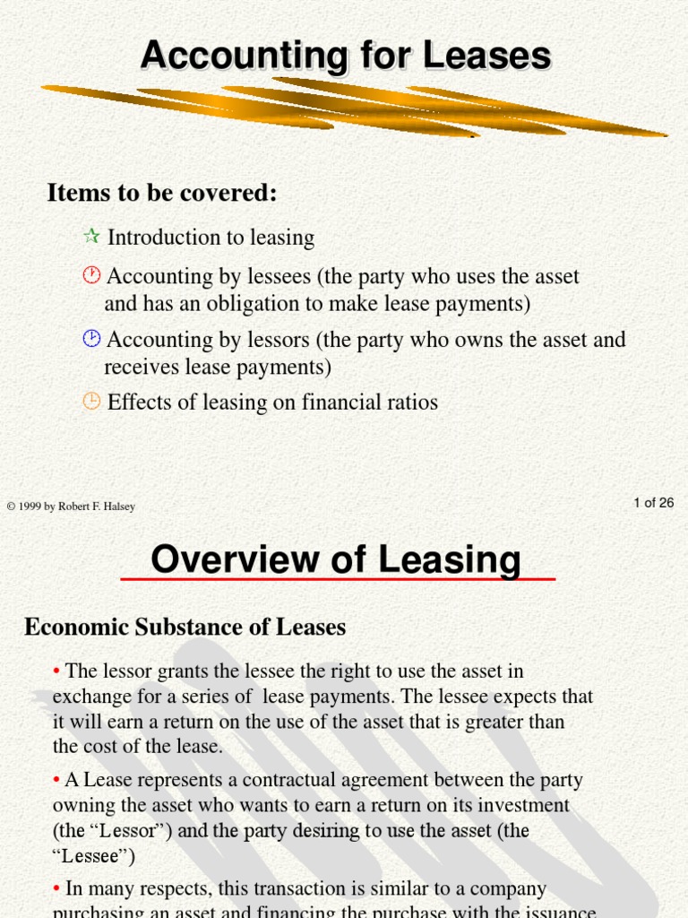 Accounting For Leases: Items To Be Covered | Download Free PDF | Lease ...