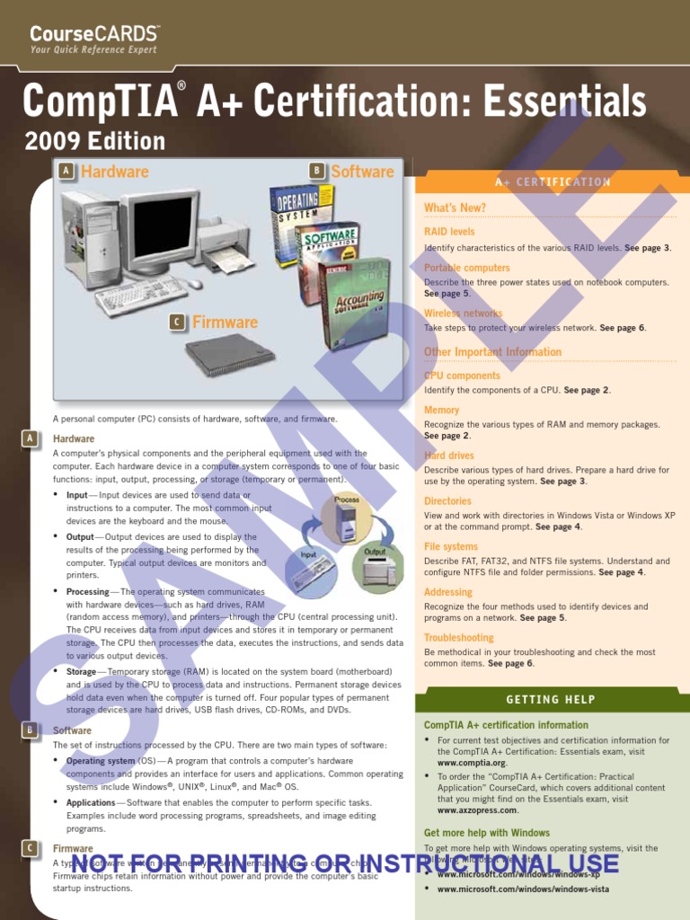 A+ Cheat Sheet Best1 | PDF | Operating System | Dynamic Random Access ...