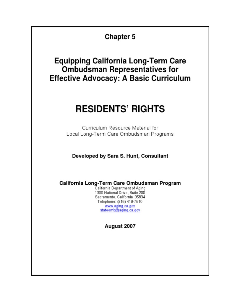 Chapter 5 Residents Rights | Nursing Home Care | Empowerment