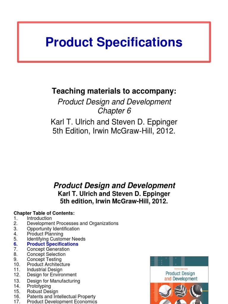 Product Specs for Design Students | PDF | Trade Off | Specification ...