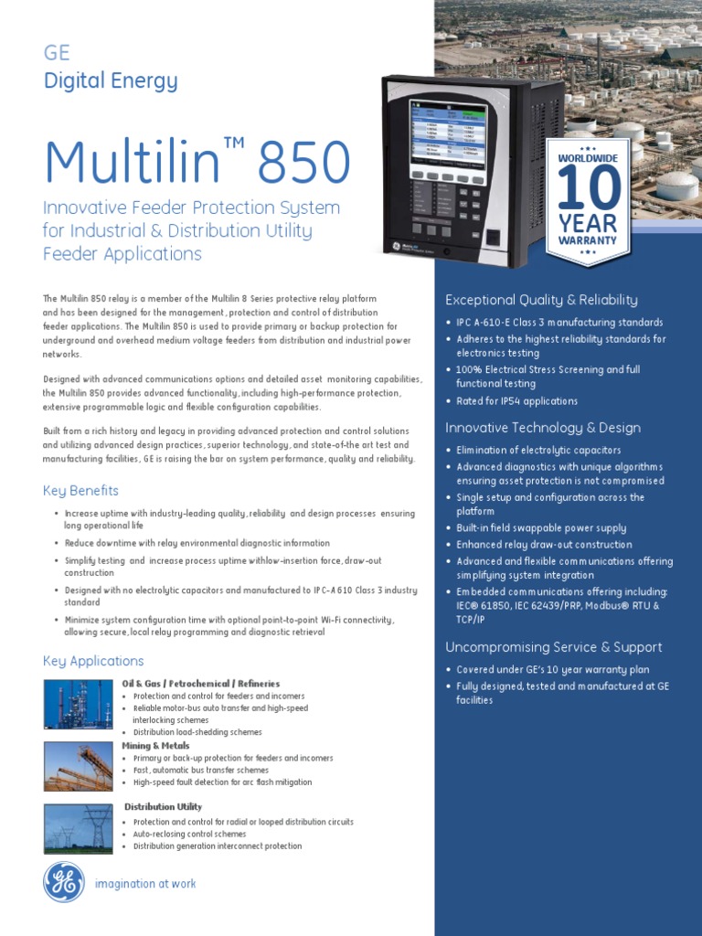 Multilin 850: GE Digital Energy | PDF | Reliability Engineering ...