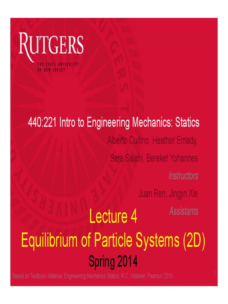 Equilibrium of Particle Systems (2D) : 440:221 Intro To Engineering ...