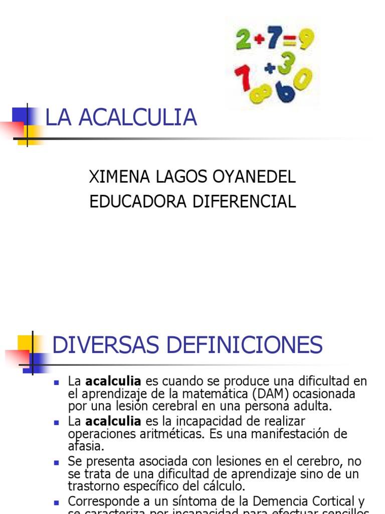 Acalculia: Tipos, Causas y Lesiones Cerebrales | PDF | Afasia | Cálculo