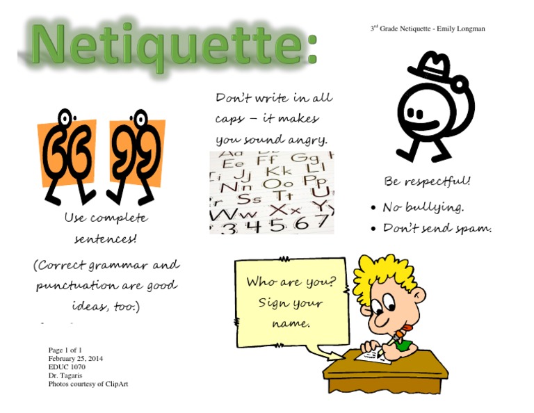 3rd Grade Netiquette Guidelines | PDF