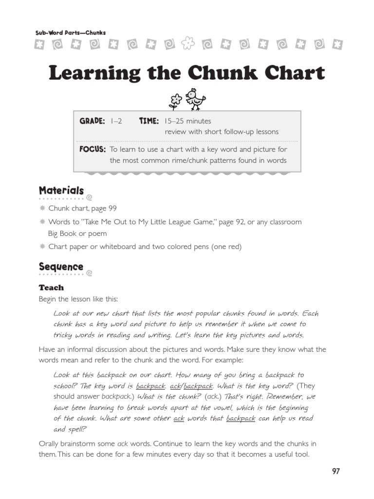 Chunk Charts | PDF | Teaching | Behavior Modification