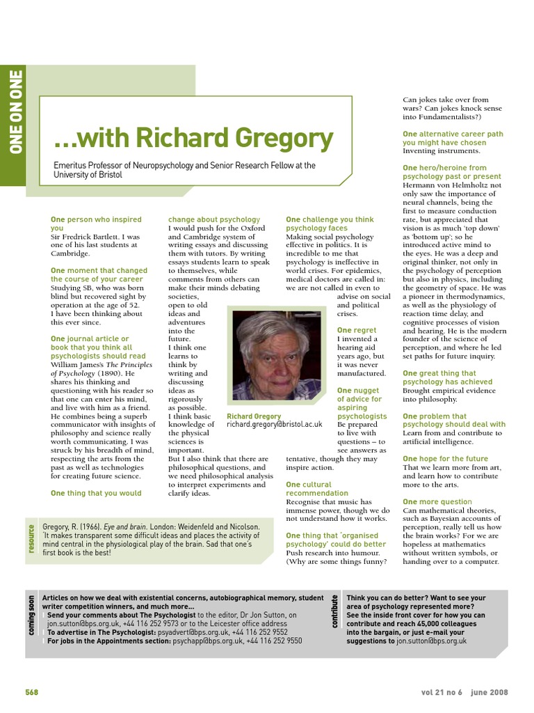 Richard Gregory Interview | PDF | Mind | Psychology