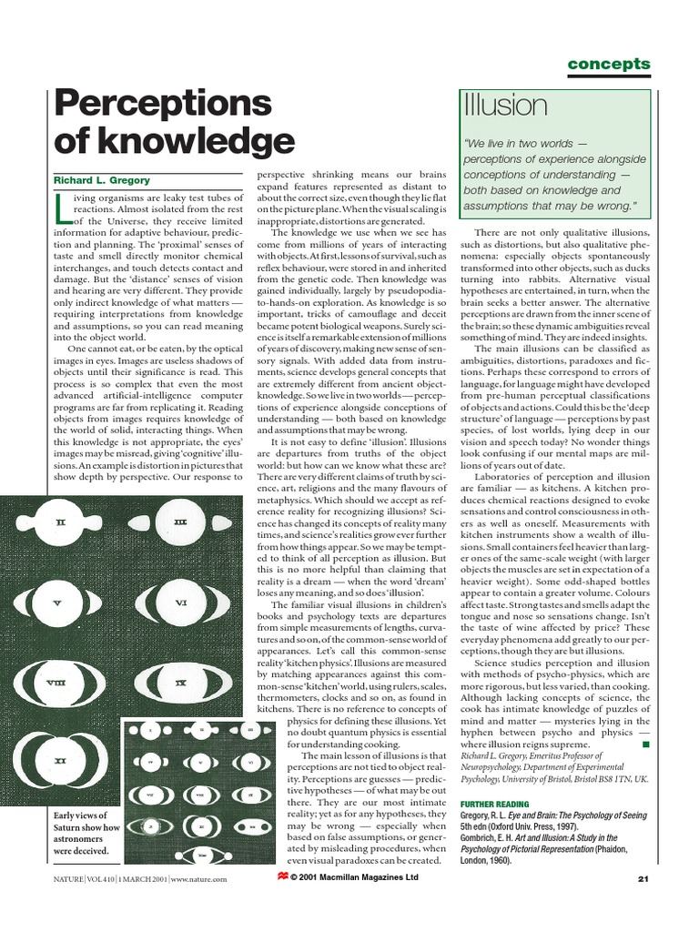 Perception of Knowledge | PDF | Illusion | Perception