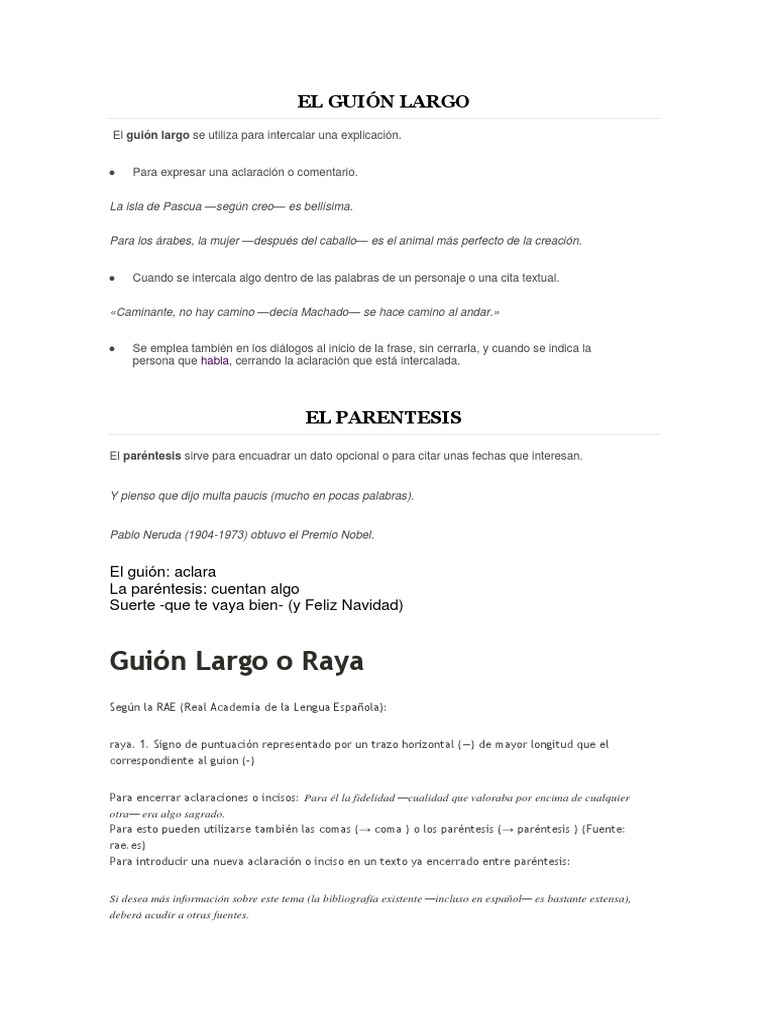 Uso del guión largo en textos | PDF | Comillas | Puntuación